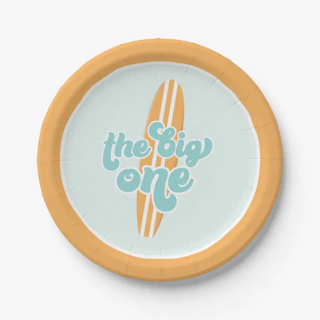 The Big One Surf Beach 1st Birthday Paper Plates | Zazzle