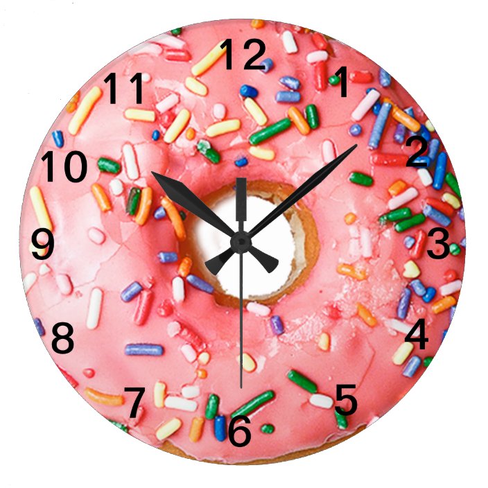 THE BIG PINK DONUT FUN WALL CLOCK | Zazzle.com