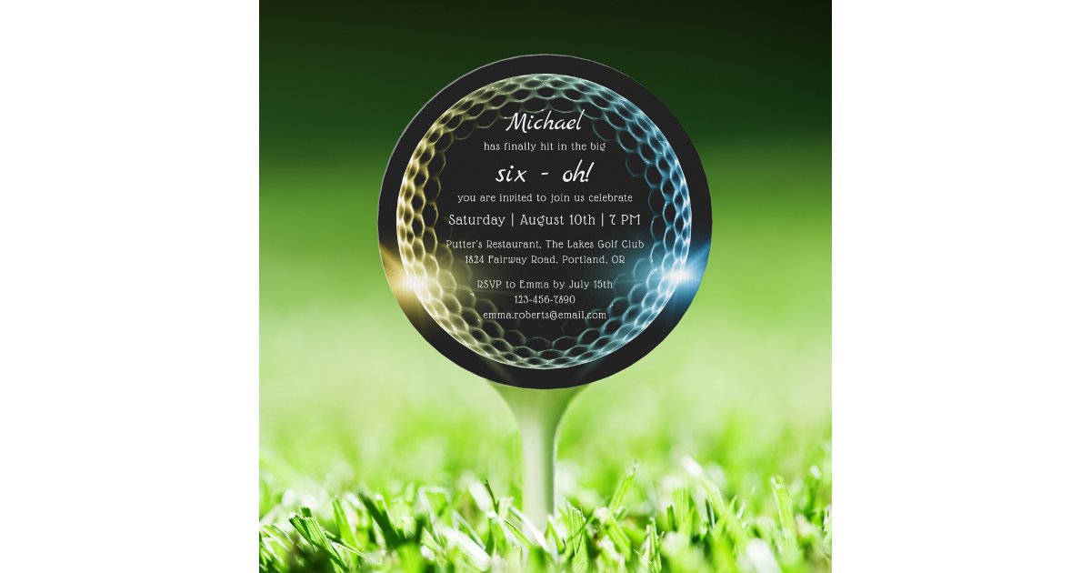The Big Six-Oh Golf | 60th Birthday Invitation | Zazzle