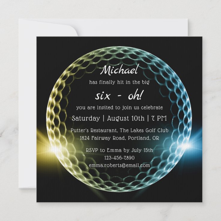 The Big Six-Oh Golf | 60th Birthday Invitation | Zazzle