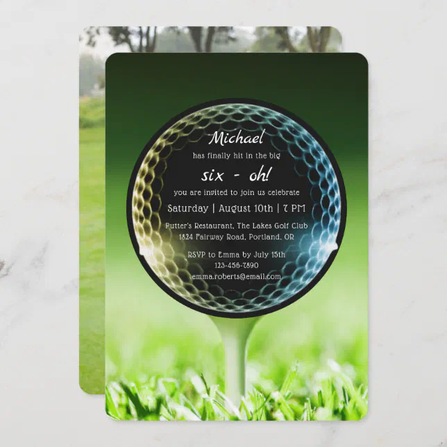 The Big Six-Oh Golf 60th Birthday Party Photo Invitation | Zazzle