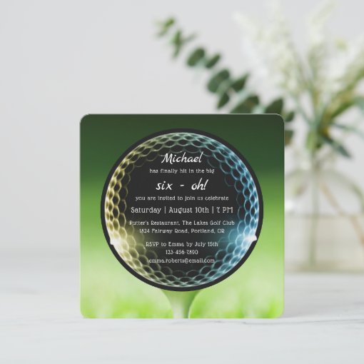 The Big Six-Oh Golf 60th Birthday Party QR Code Invitation | Zazzle