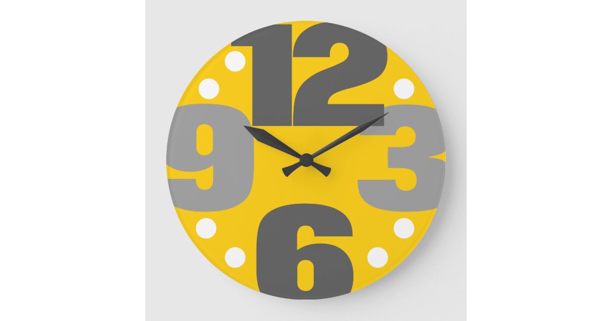 The Big Time - yellow Large Clock | Zazzle