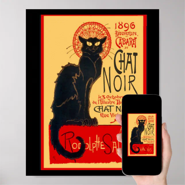 The Black Cat, Le Chat Noir, Art Poster | Zazzle