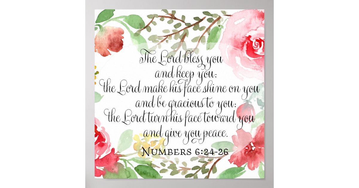 The blessing | Scripture Art | Numbers 6:24-26 Poster | Zazzle
