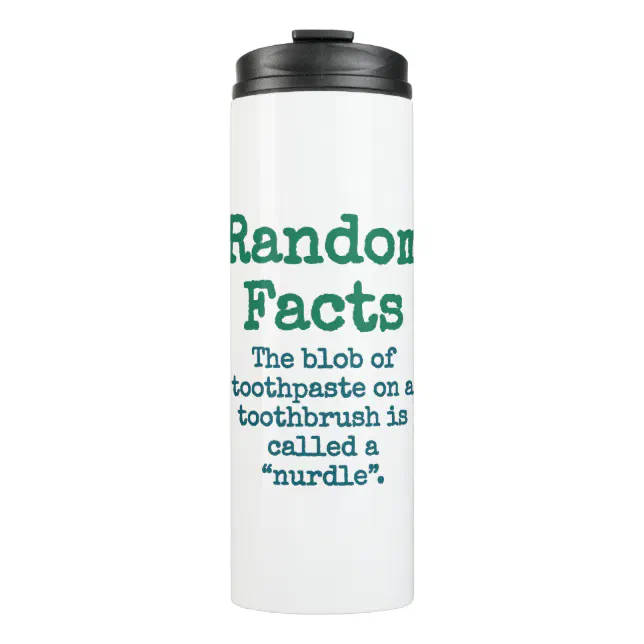 The Blob Of Toothpaste On A Toothbrush - Trivia Fa Thermal Tumbler | Zazzle