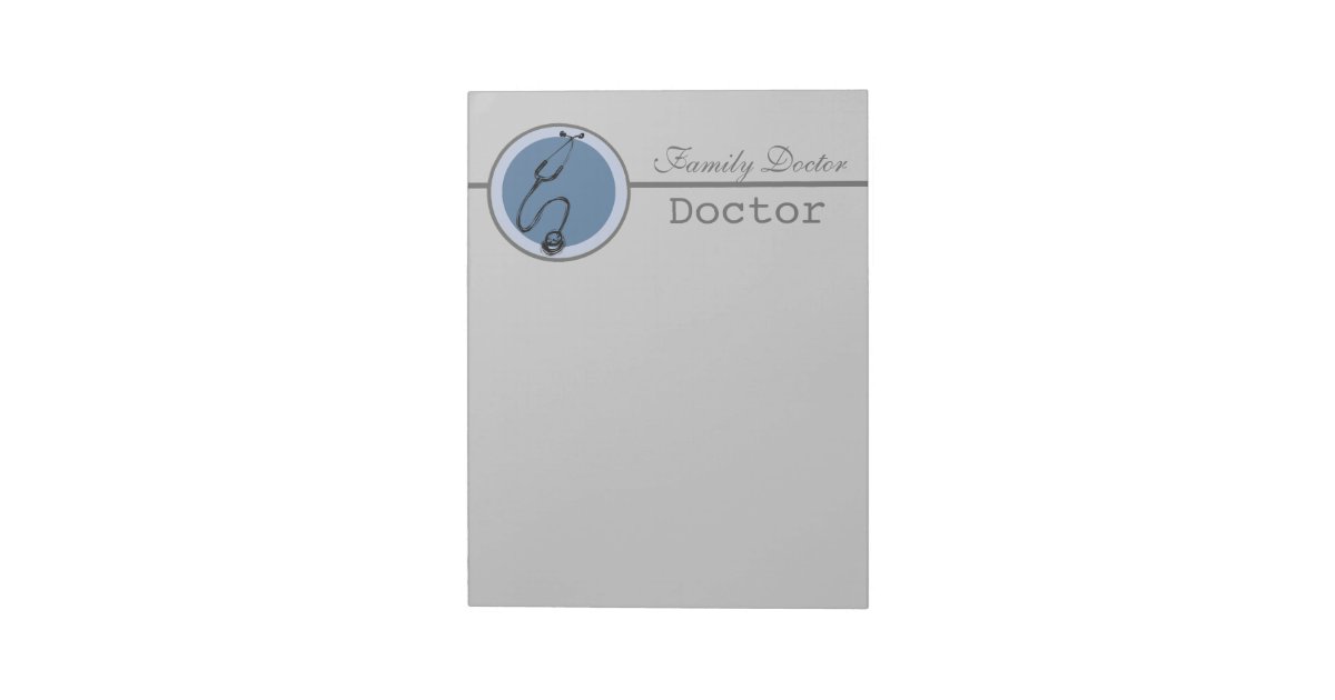 The Blue Circle Stethoscope Doctor Notepad | Zazzle