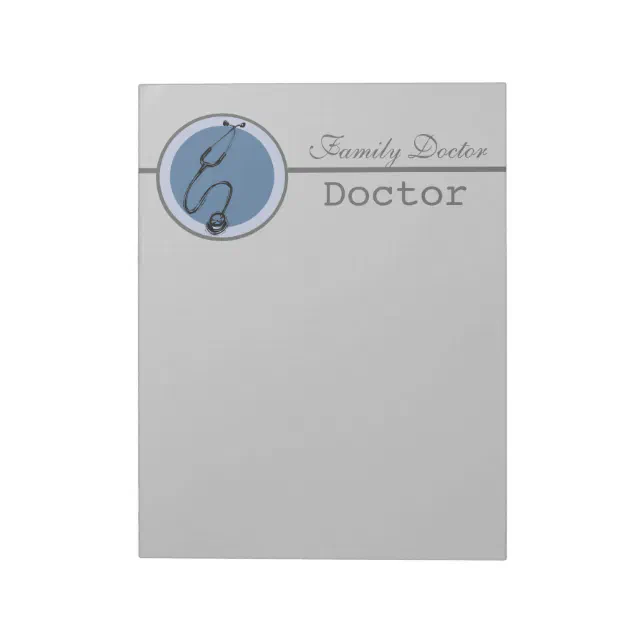 The Blue Circle Stethoscope Doctor Notepad | Zazzle