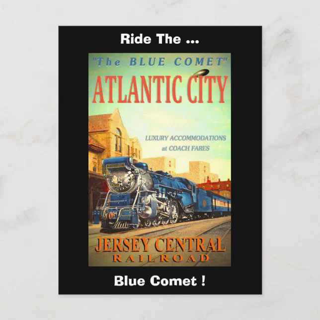 The Blue Comet Train Custom Postcard | Zazzle