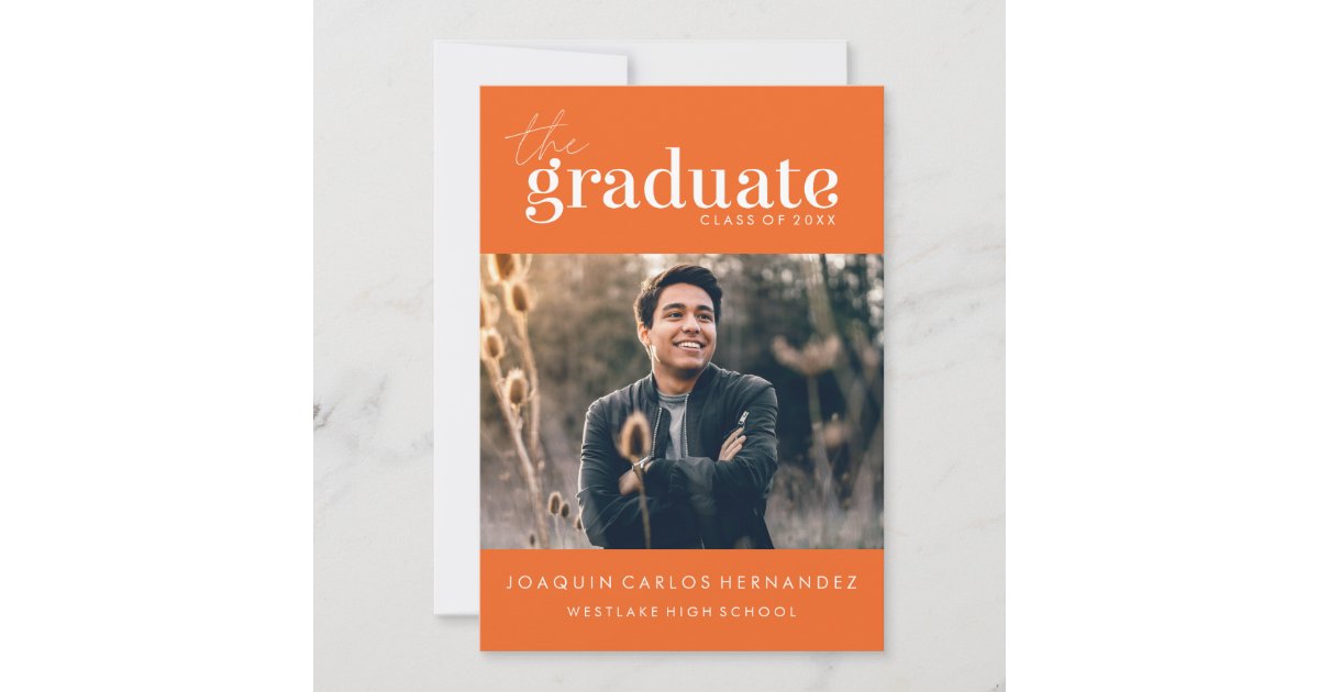 THE BOLD GRADUATE | PHOTO GRADUATION INVITATION | Zazzle