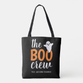 The Boo Crew Halloween Black Orange Family Name Tote Bag | Zazzle