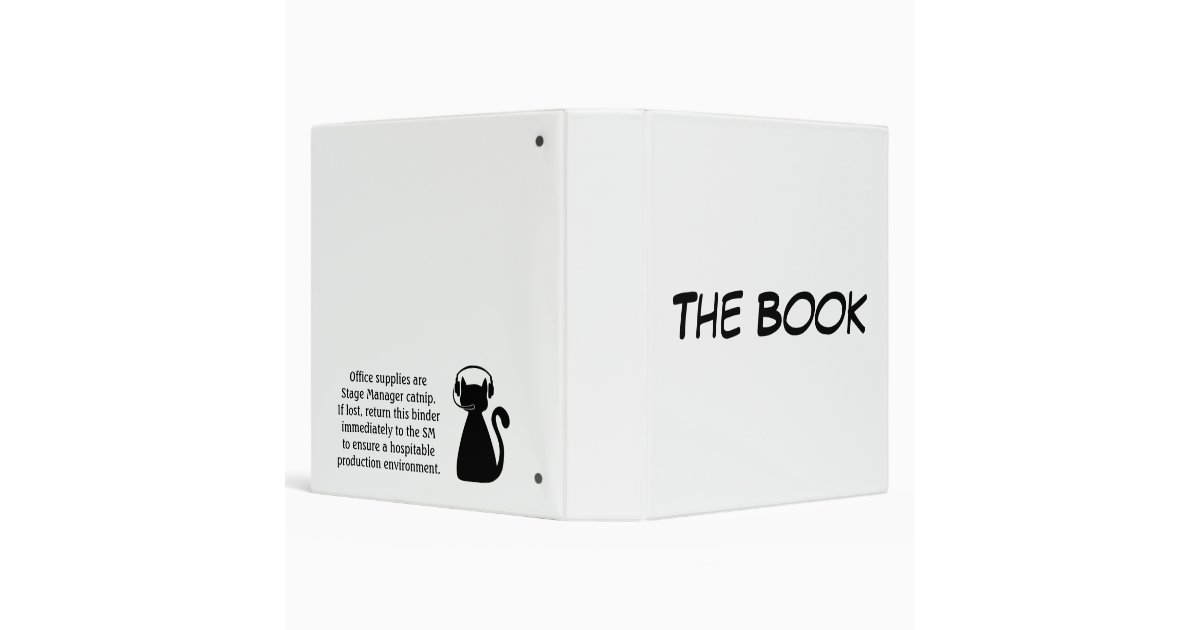 The Book: Stage Manager Catnip Binder | Zazzle