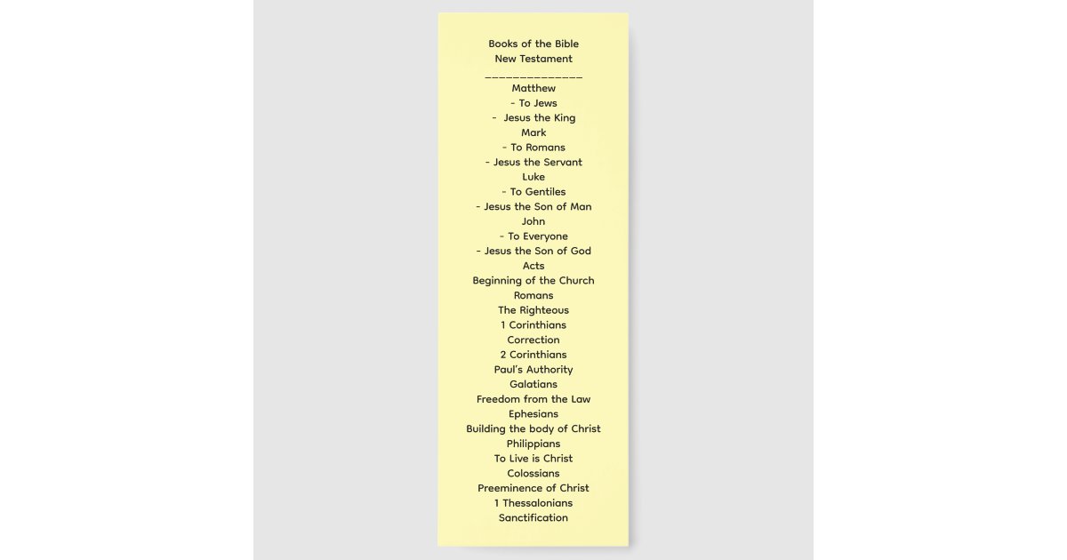 The Books of the Bible New Testament bookmark | Zazzle