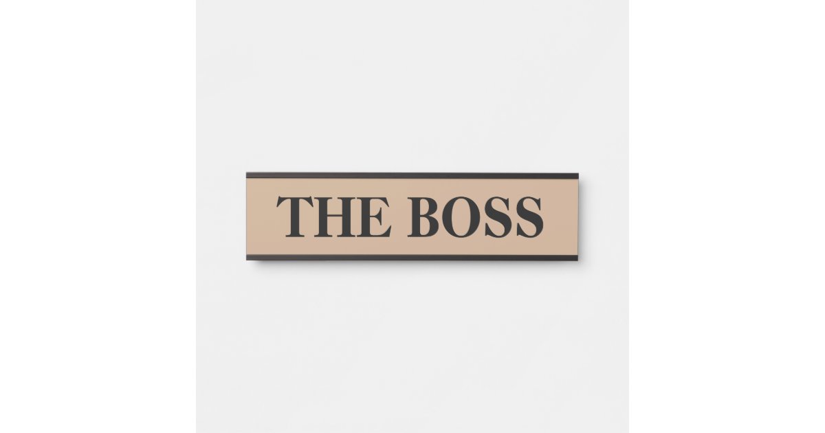 The Boss Hanging Door Sign Name Plate | Zazzle