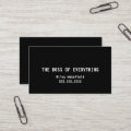 The Boss of Everything Funny Black Business Card | Zazzle