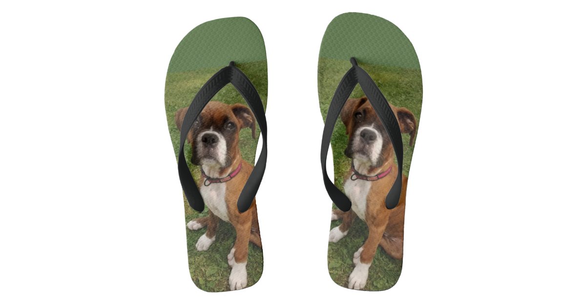 THE BOXER DOG flip flops | Zazzle