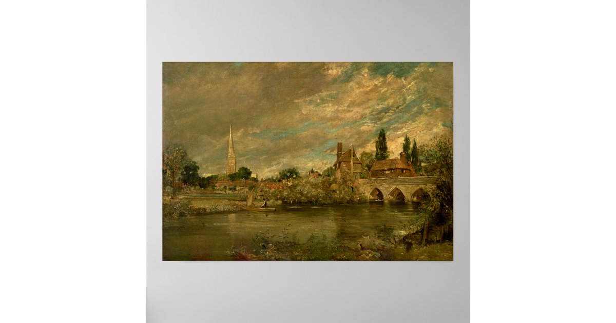 The Bridge of Harnham and Salisbury Cathedral Poster | Zazzle