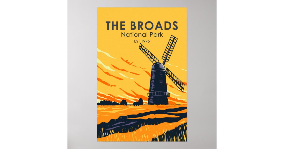 The Broads National Park England Vintage Poster | Zazzle