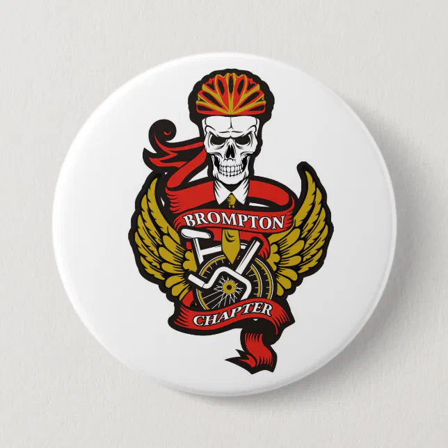 The Brompton Chapter Pin Badge (Folding Bike) | Zazzle