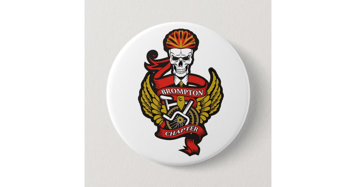 The Brompton Chapter Pin Badge (Folding Bike) | Zazzle