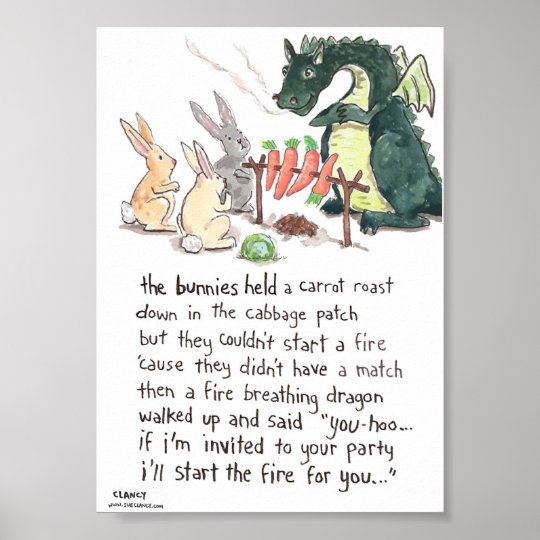The Bunnies Held A Carrot Roast - poem poster | Zazzle.com