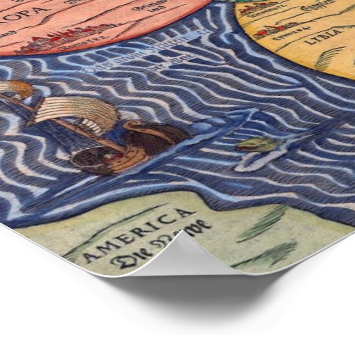 THE BUNTING CLOVER LEAF MAP OF JERUSALEM (1581) POSTER | Zazzle