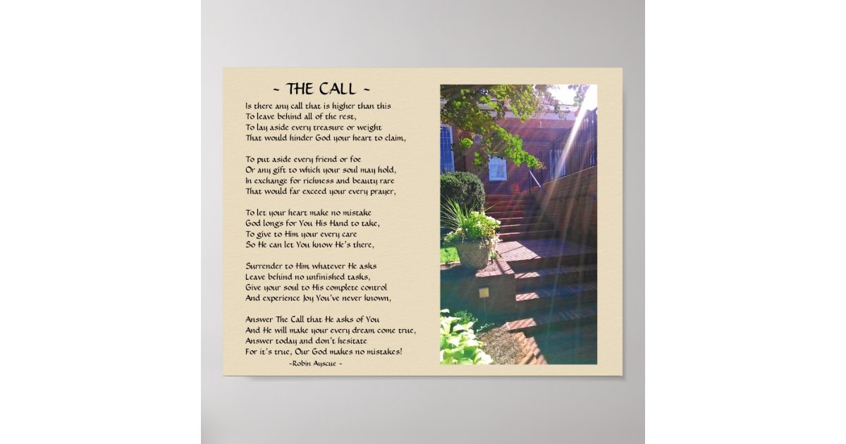 THE CALL POEM POSTER | Zazzle