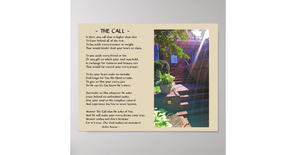 THE CALL POEM POSTER | Zazzle