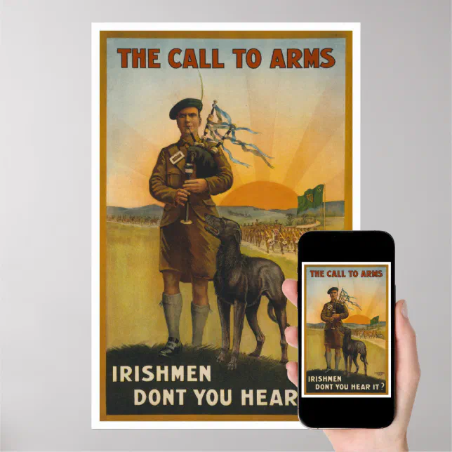 The call to arms, Irish world war Poster | Zazzle