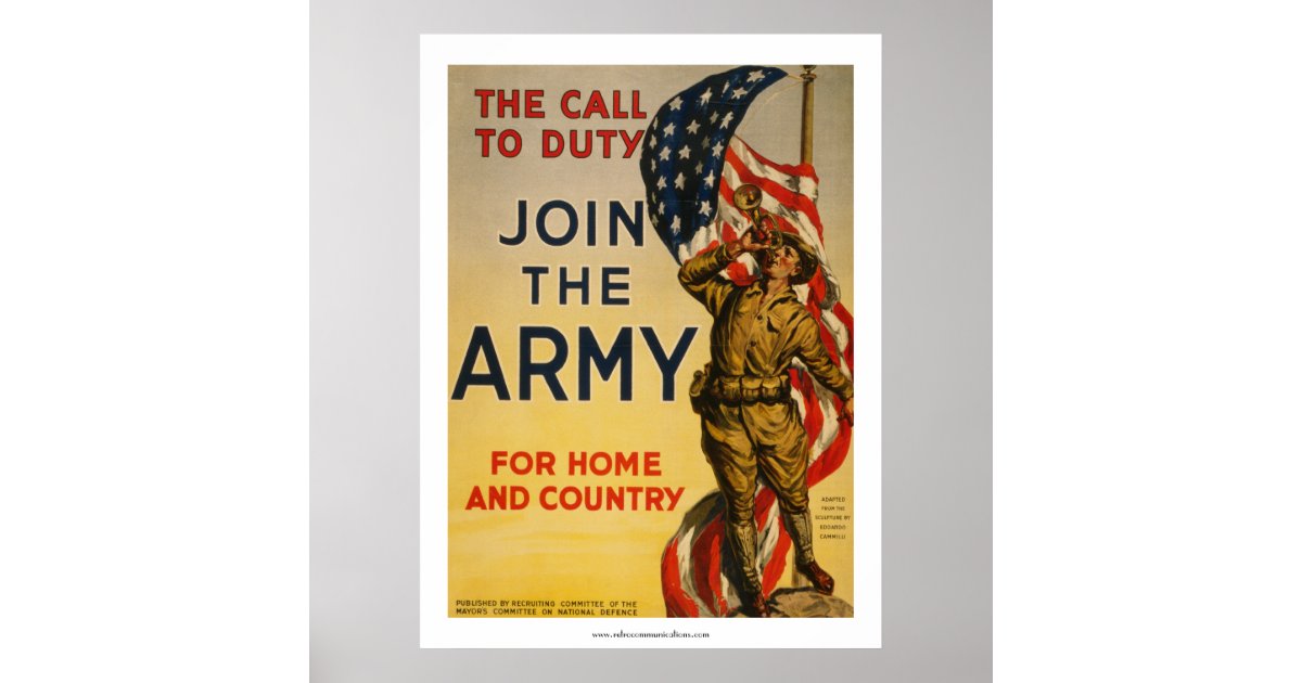 The Call to Duty - Join the Army Poster | Zazzle
