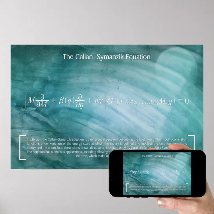 The Callan–Symanzik Equation - Math Poster | Zazzle