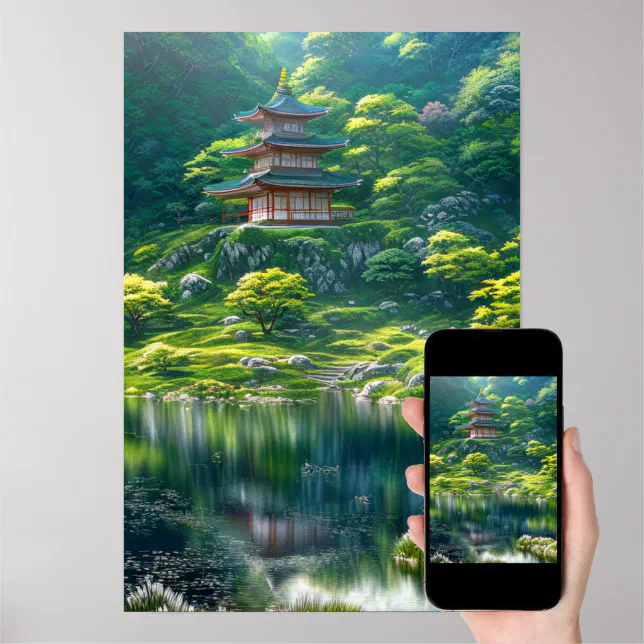 The Calm and Beauty of a Japanese Temple Poster | Zazzle