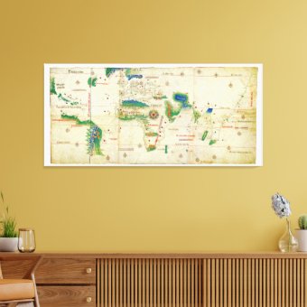 The Cantino Planisphere World Map (1502) Canvas Print | Zazzle