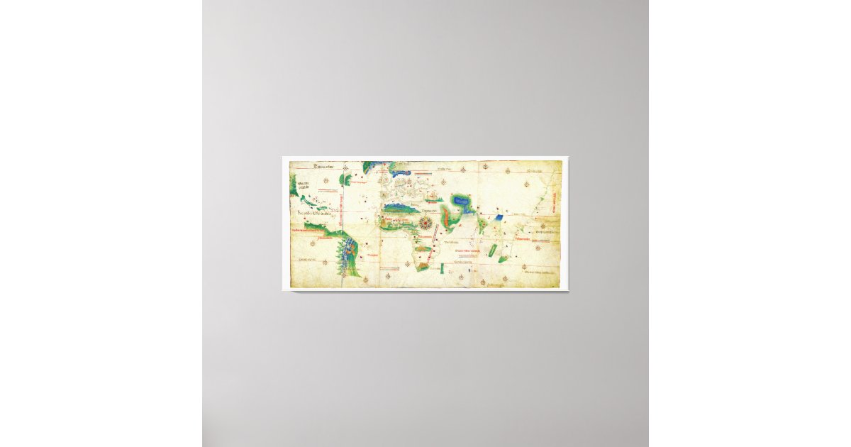 The Cantino Planisphere World Map (1502) Canvas Print | Zazzle