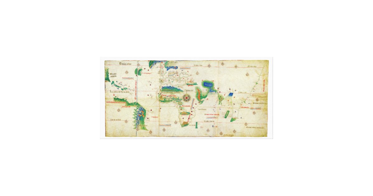 The Cantino Planisphere World Map (1502) Canvas Print | Zazzle
