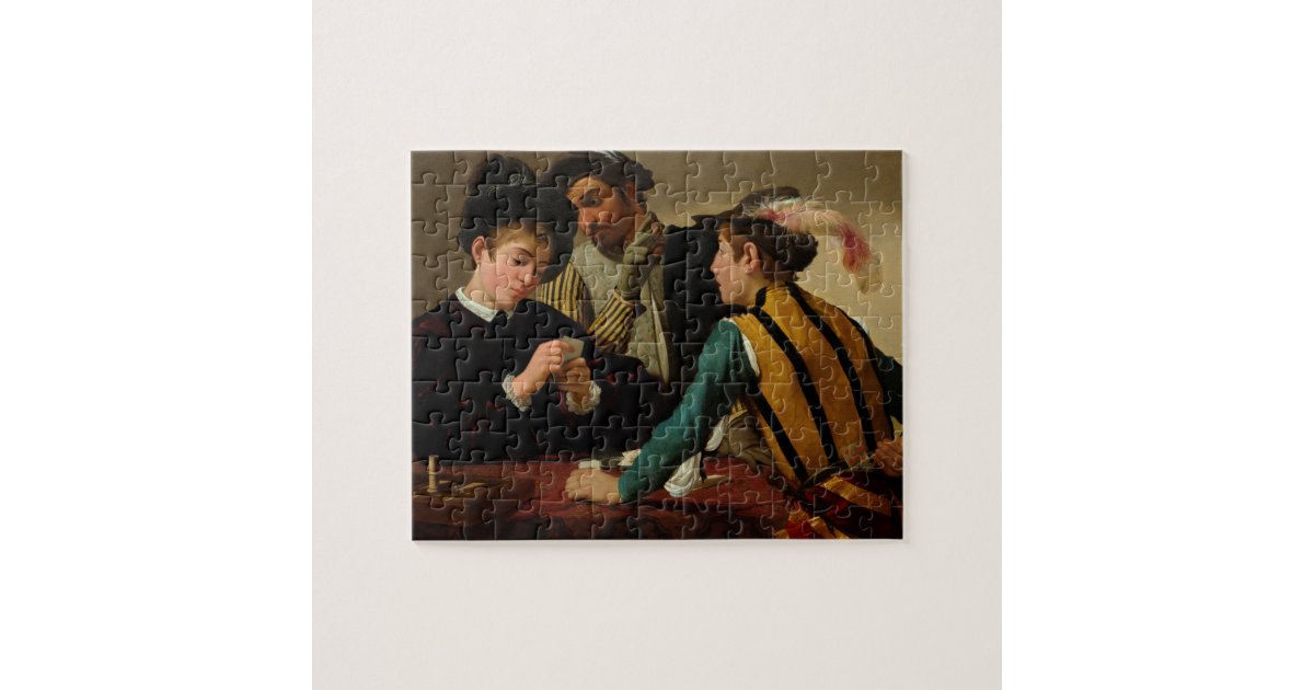 The Cardsharps by Caravaggio Jigsaw Puzzle | Zazzle