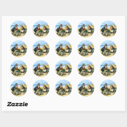 The Carpenter and the Walrus in Wonderland Classic Round Sticker | Zazzle
