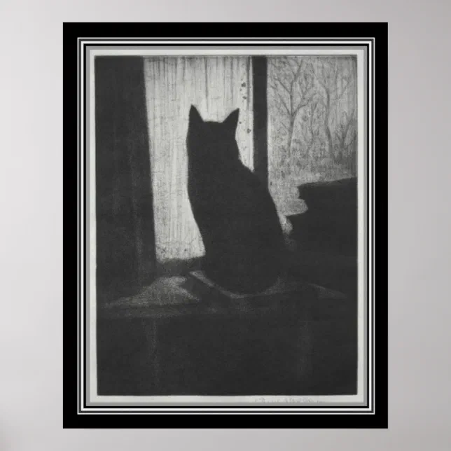 "The Cat" ca. 1900 by CRW Nevinson Poster | Zazzle