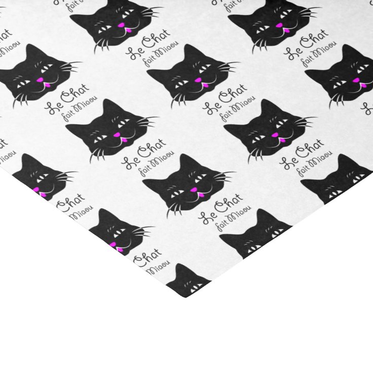 The Cat Says Meow! Cute French Kitten Cartoon Tissue Paper | Zazzle