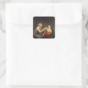 The Cat's Lunch Square Sticker | Zazzle