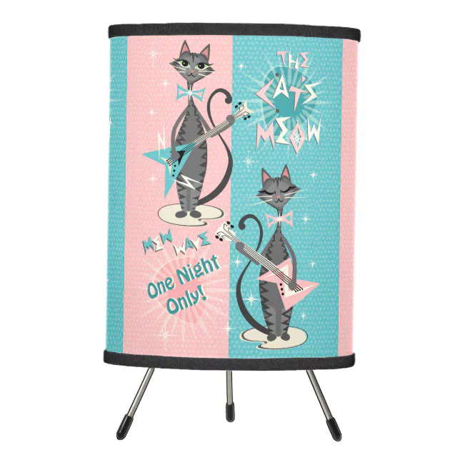 The Cat's Meow / Mew Wave Night Tripod Lamp | Zazzle
