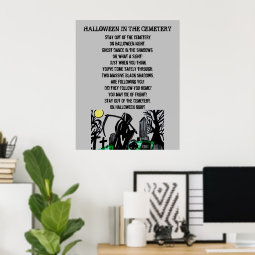 THE CEMETARY ON HALLOWEEN poem Poster | Zazzle