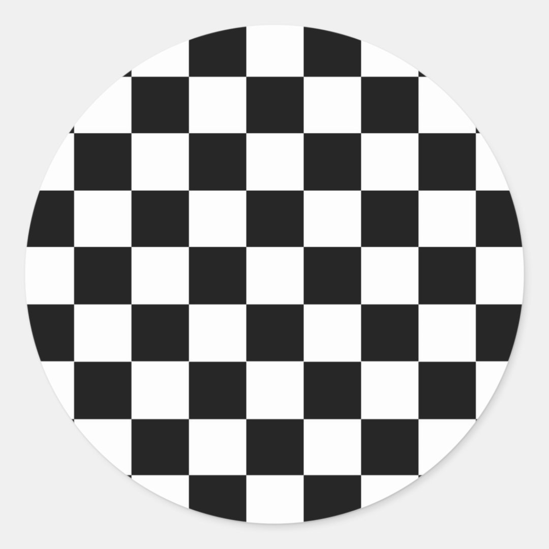 The Checker Flag Classic Round Sticker | Zazzle