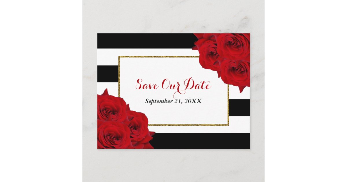 The Chic Modern Luxe Wedding Collection- Red Roses Announcement ...