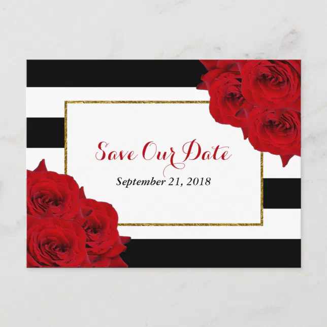 The Chic Modern Luxe Wedding Collection- Red Roses Announcement ...