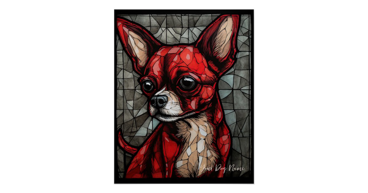 The Chihuahua Dog, Red and Black 004 - Ulises Dall Poster | Zazzle