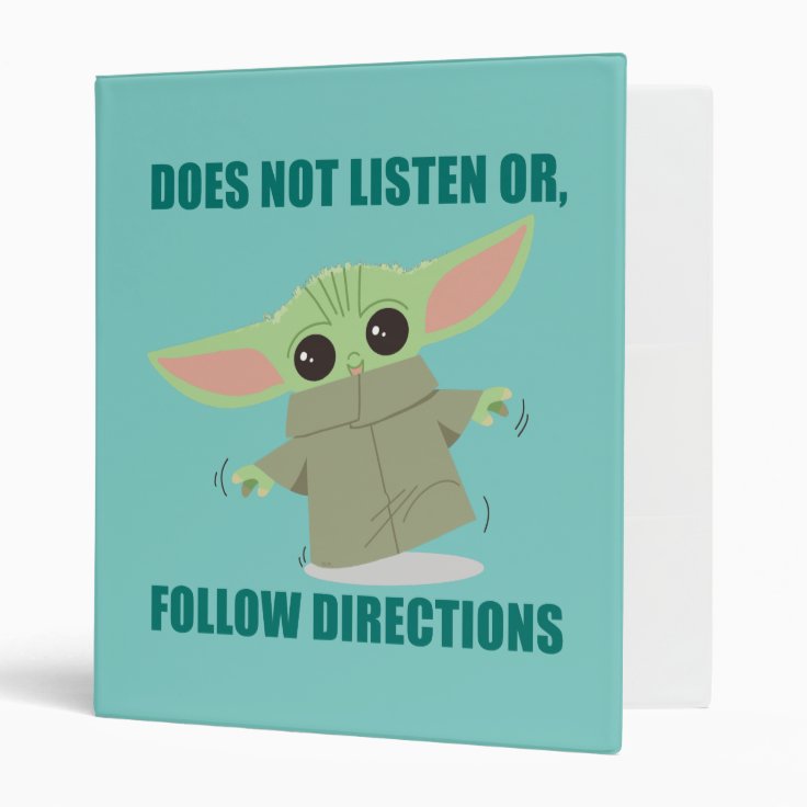 The Child | Does Not Listen of Follow Directions 3 Ring Binder | Zazzle