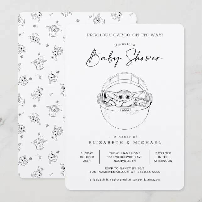 The Child | Simple Line Art Baby Shower Invitation | Zazzle