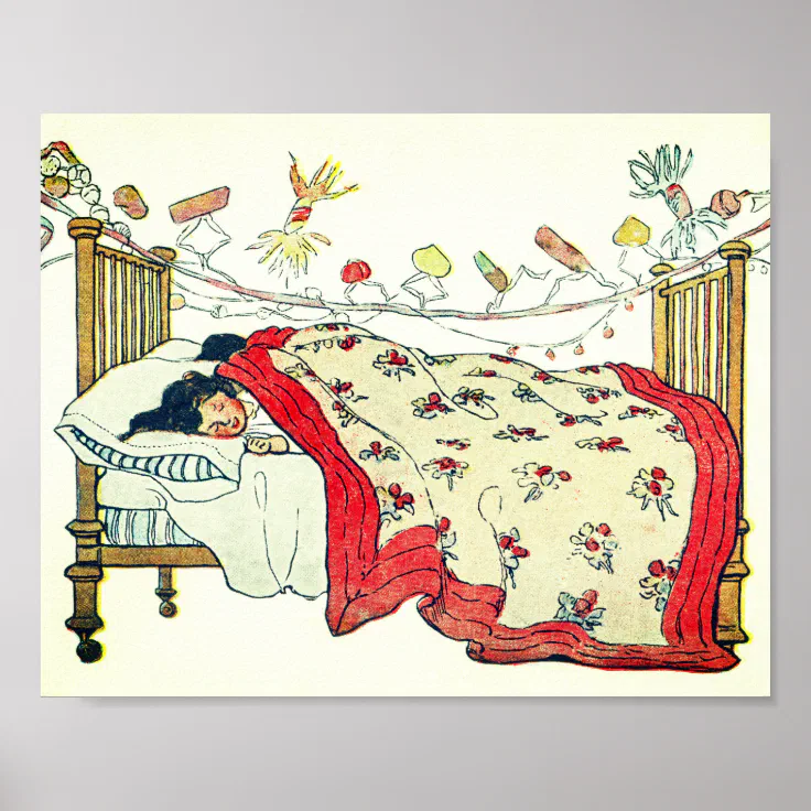 The children were nestled all snug in their beds poster | Zazzle
