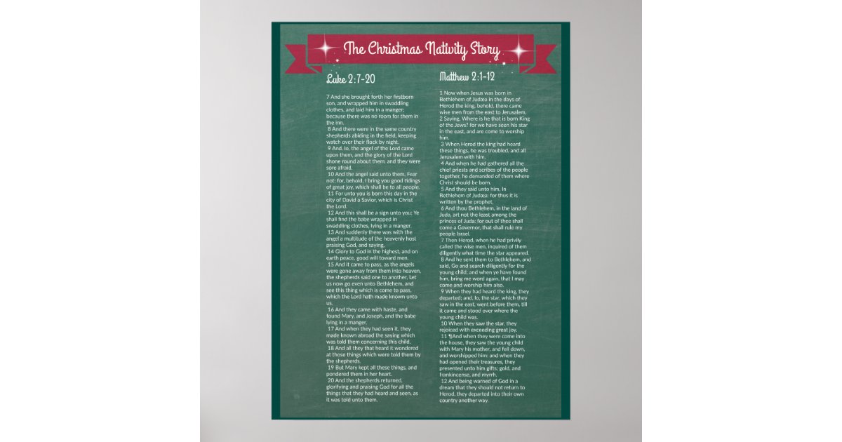 The Christmas Nativity Story - in scripture Poster | Zazzle